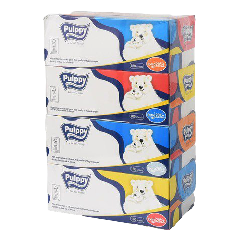 Pulppy Facial Tissue Paper 3 x 180s | Villa Market