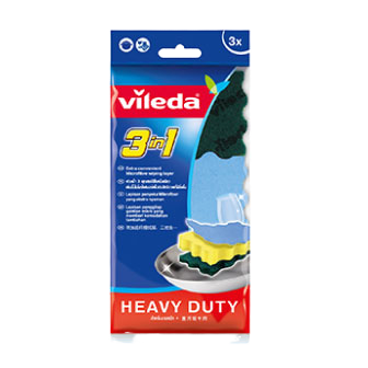 Vileda 3 In 1 Heavy Duty Sponge 1Set | Villa Market