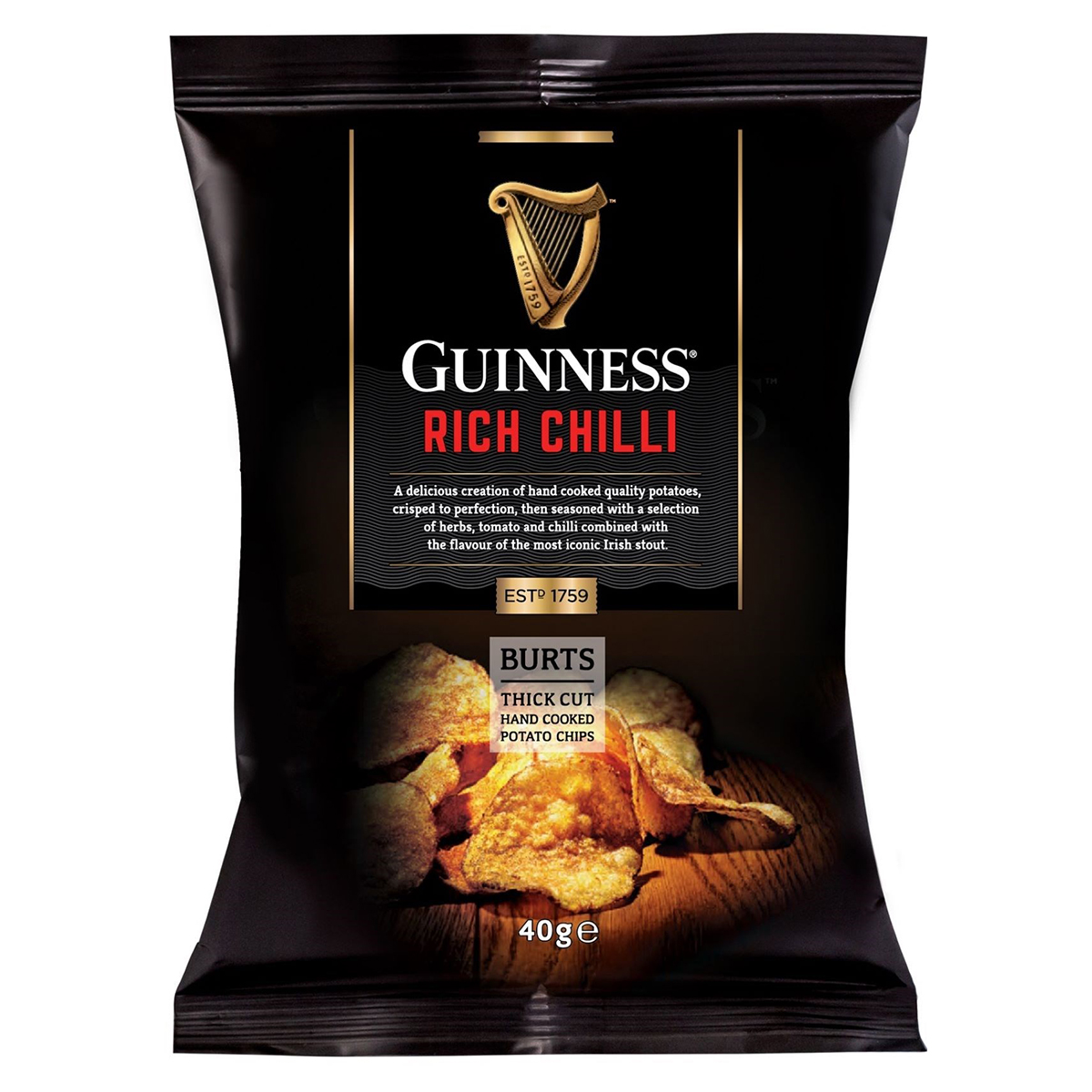 Burts Guinness Rich Chilli Potato Chips 40g - Villa Market