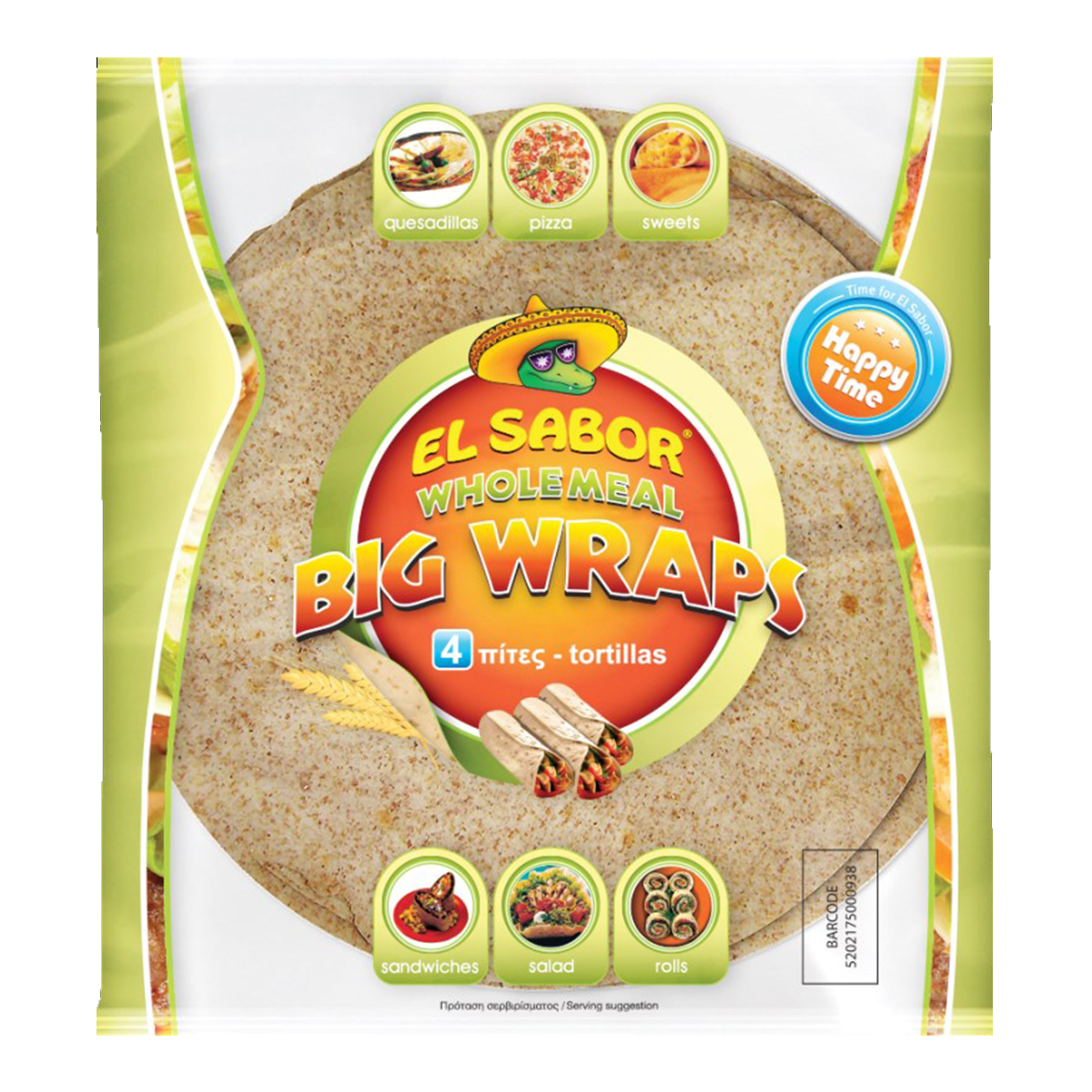 El Sabor Wholemeal Wraps 25cm 370g - Villa Market